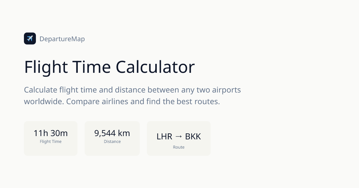 Flight Time Calculator — How Long Is Your Flight? | DepartureMap